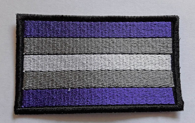 Grey-A Pride Flag embroidered patch | Etsy