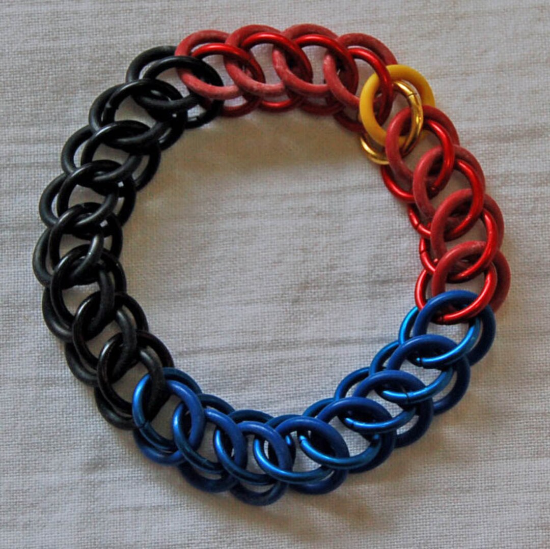 Stretchy Polyamory Poly Pride Chainmaille Bracelet - Etsy