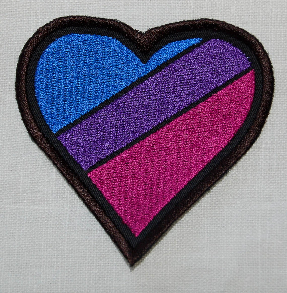 Bisexual Bi Pride Rainbow Flag Heart Embroidered Patch Badge - Etsy UK