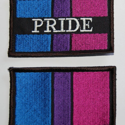 Bisexual Bi Pride Rainbow Flag Heart Embroidered Patch Badge - Etsy