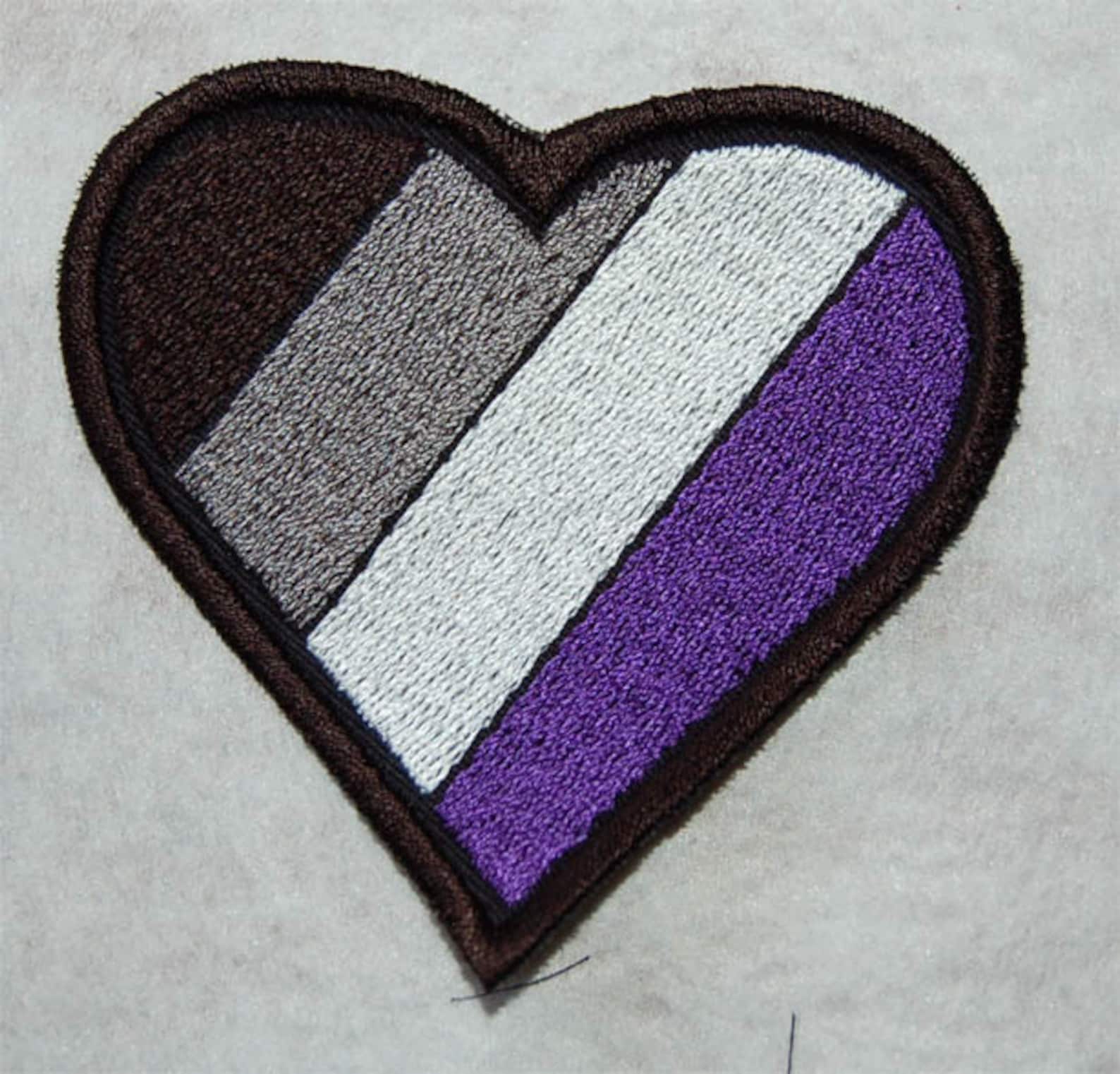 Asexual Ace Pride Flag Heart Embroidered Patch Badge - Etsy