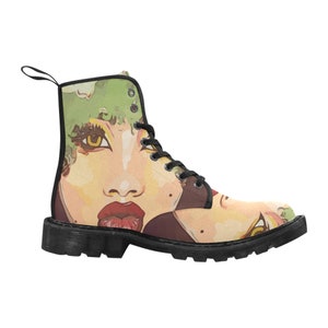 African American Green Eyes Full Lips Green Hair Canvas Boots Hip Hop ...