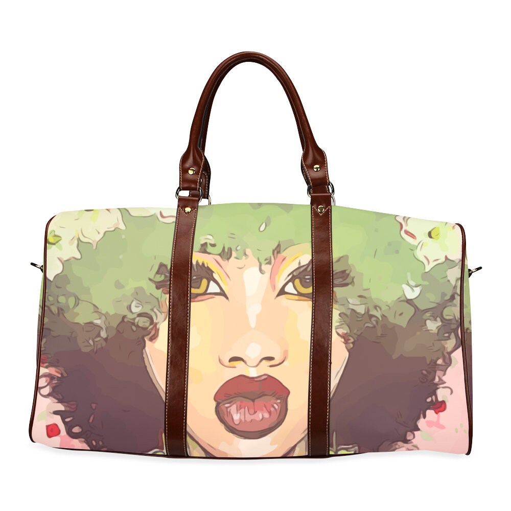 African American Green Hair Small Travel Bag Handbag Purse Melanated ...