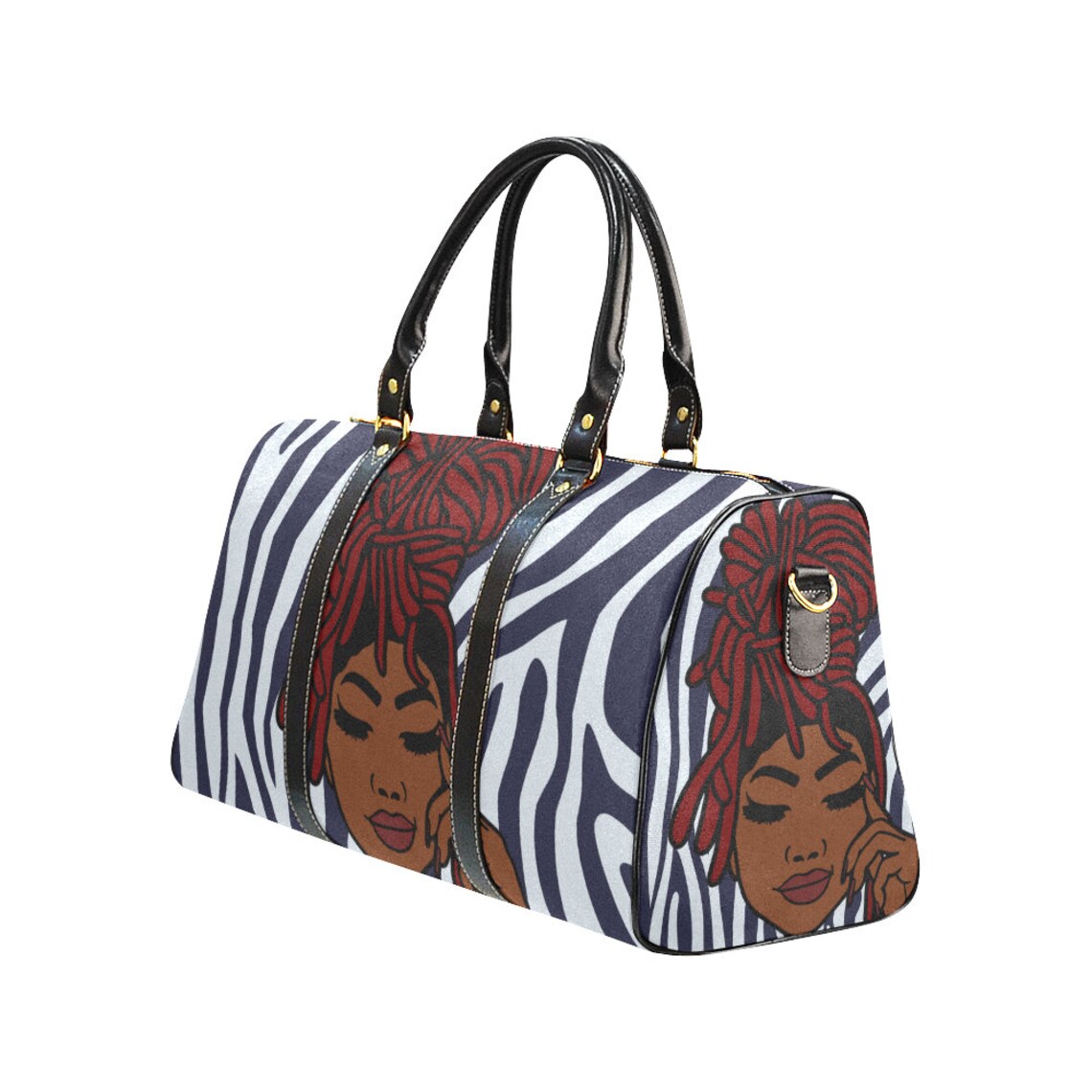 Dreadlocks On Zebra Print African American Woman Print Duffle | Etsy