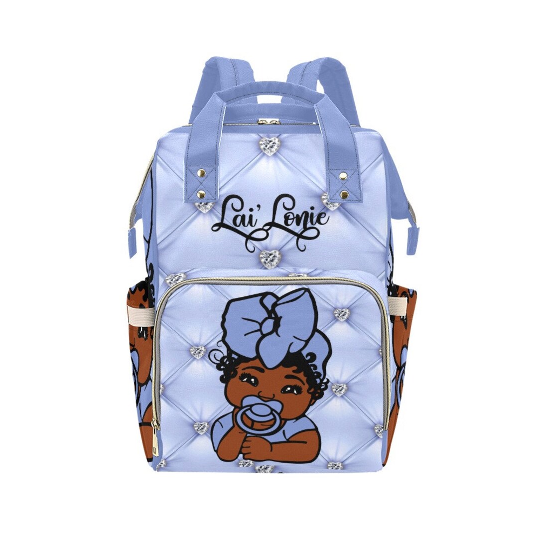 Custom Brown Baby Couture Personalized Diamond Heart Tufted Diaper Bag ...