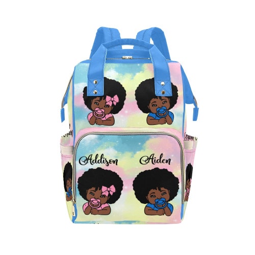 Twin African American Personalized Baby Girl Boy Backpack - Etsy