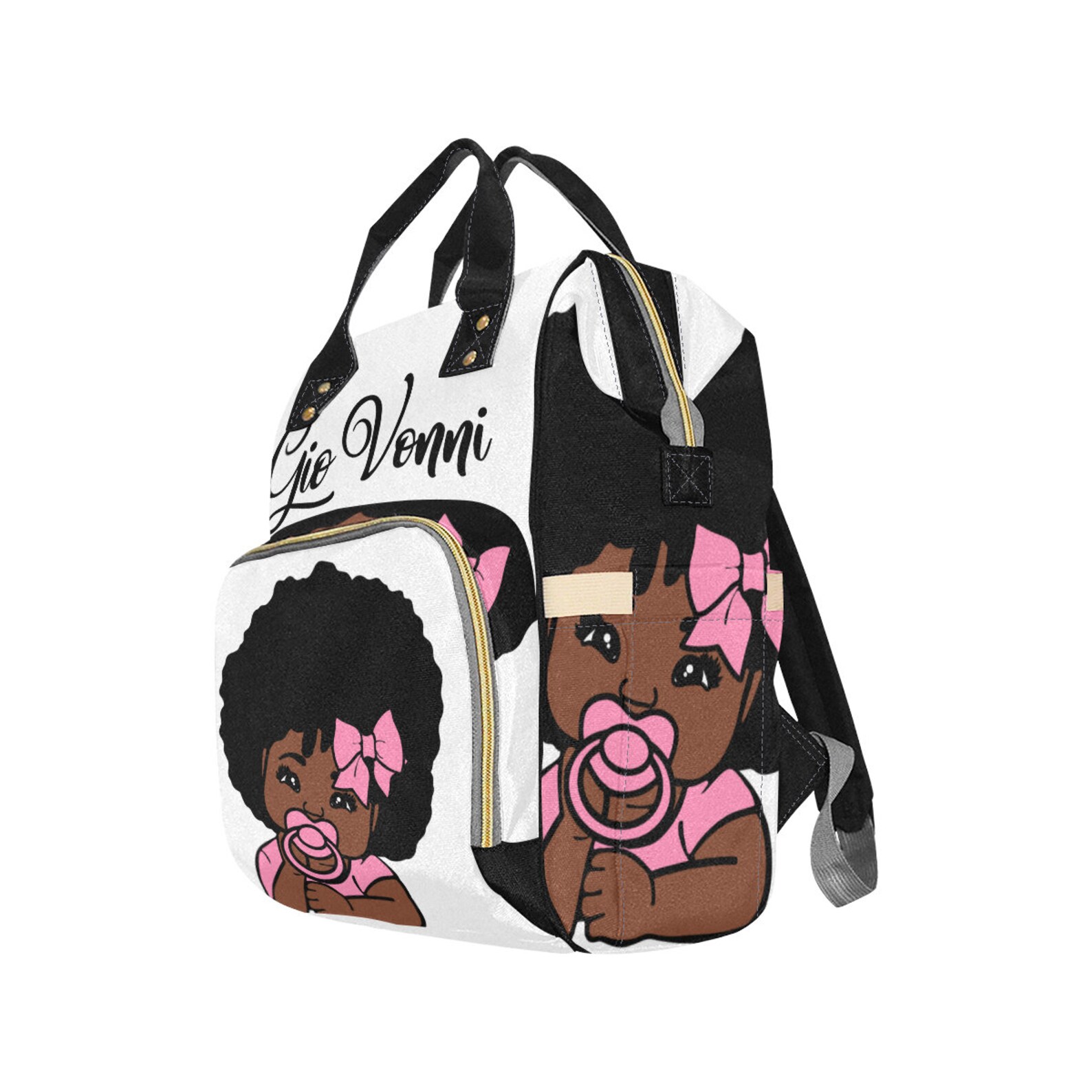 Afro Personalized African American Baby Girl Backpack Diaper | Etsy