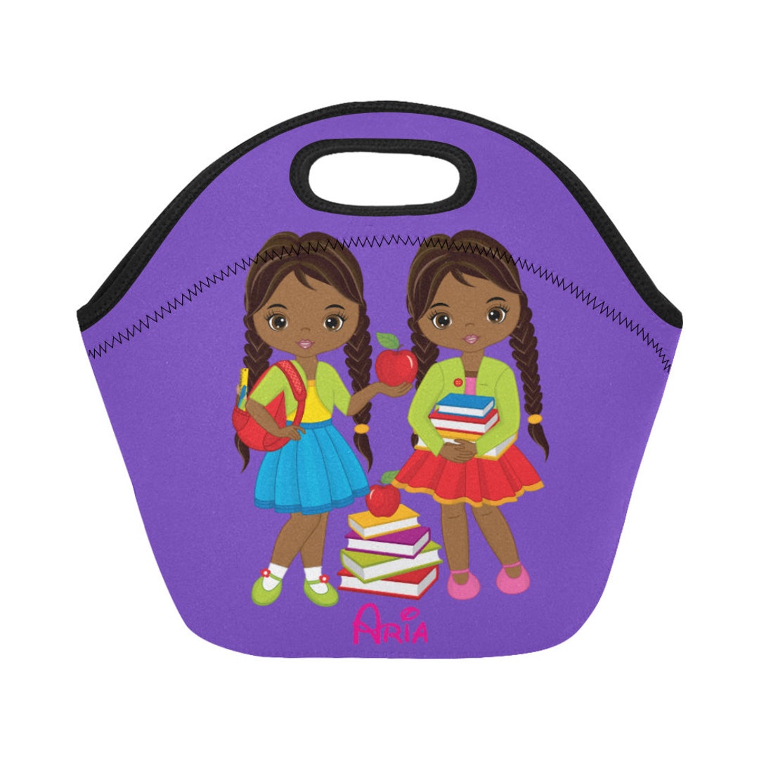 Pigtails Ethnic African American Girls Back to School Lunch Bag ...