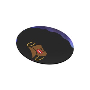Mouse Pad Full Afro African American Beautiful Woman Round Computer ...