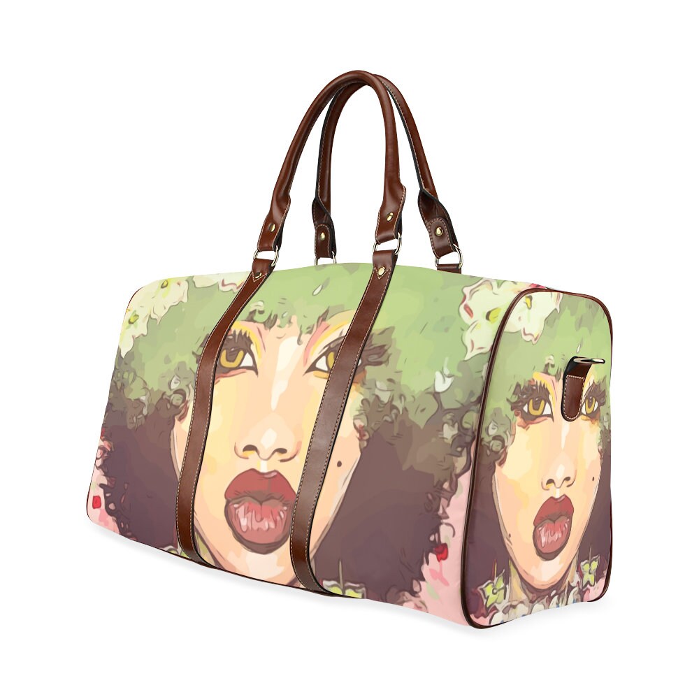 African American Green Hair Small Travel Bag Handbag Purse Melanated ...