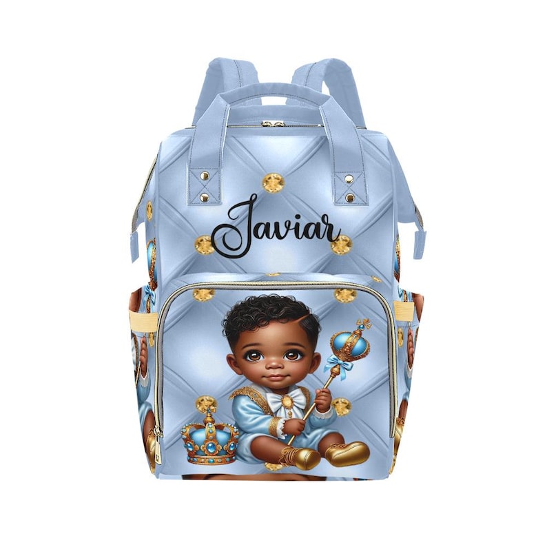 Custom Brown Baby Couture Personalized Diaper Bag Royal Light Blue ...