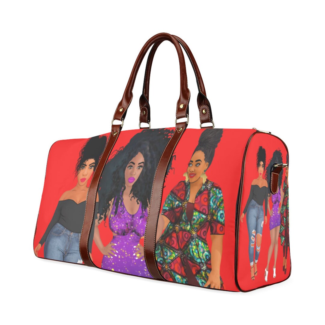 African American Curvy Women Ethnic Ladies Travel Purse Duffle Bag Free ...