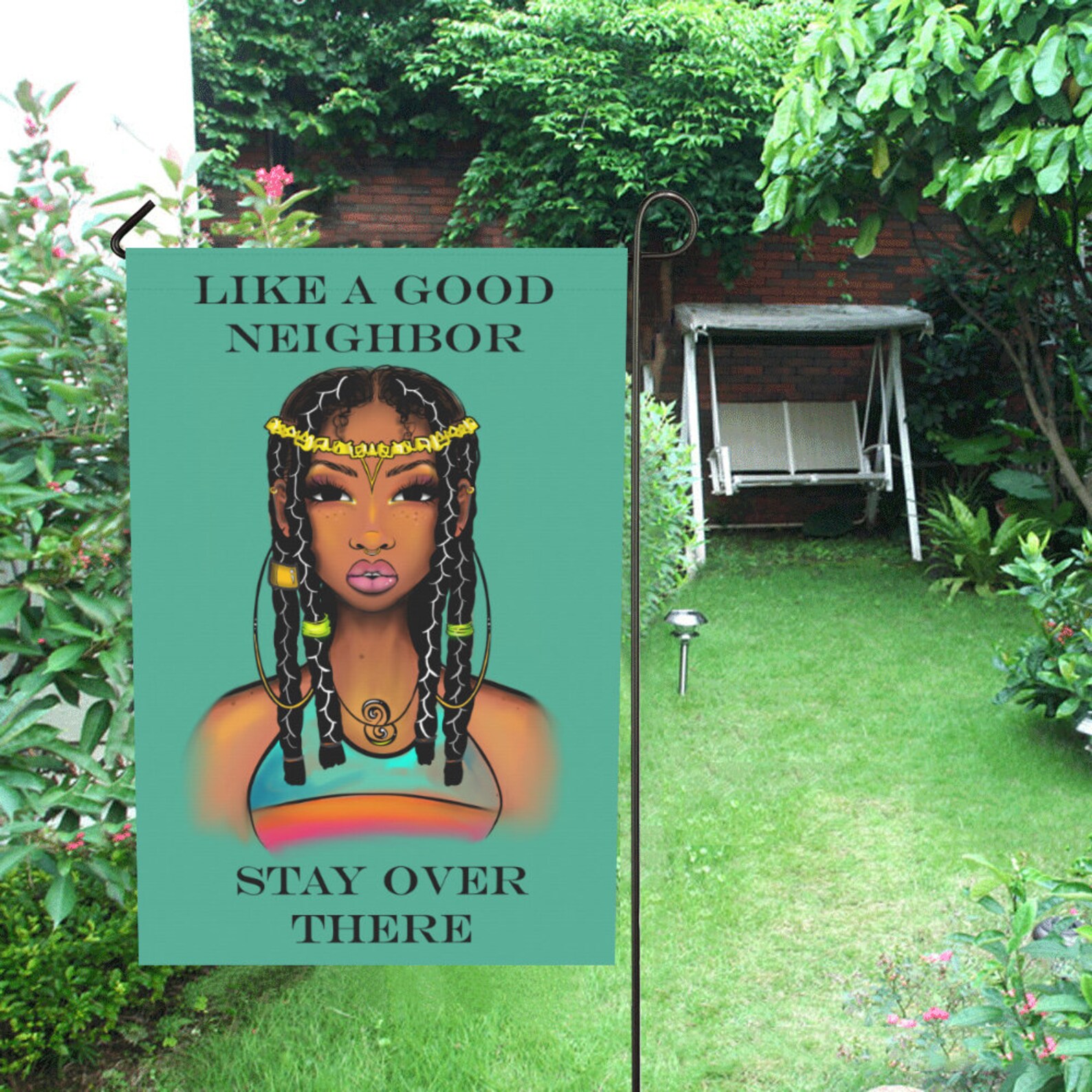 Dreadlock Queen Stay Away Neighbor Garden Flag Unique Design - Etsy