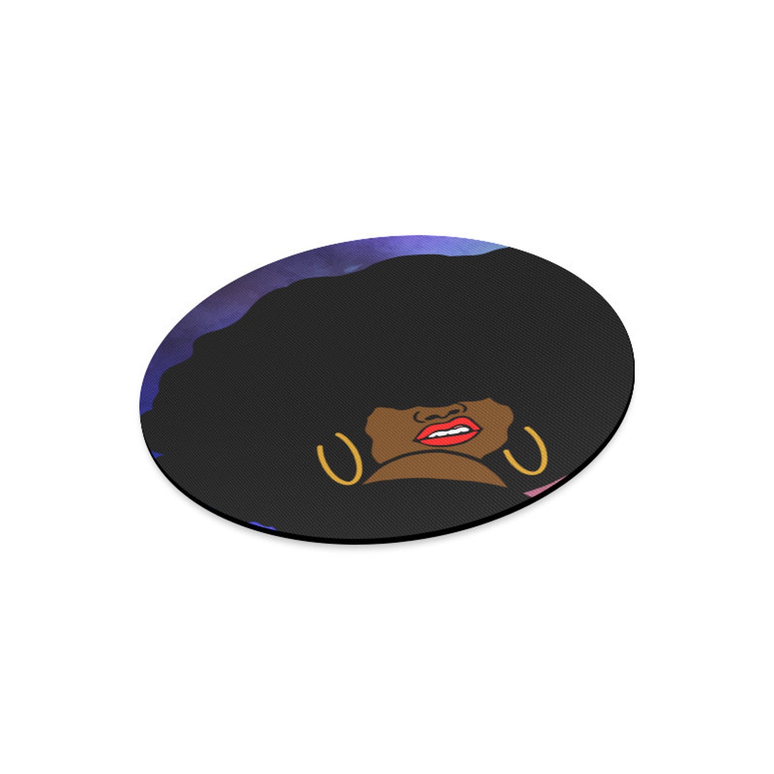 Mouse Pad Full Afro African American Beautiful Woman Round | Etsy