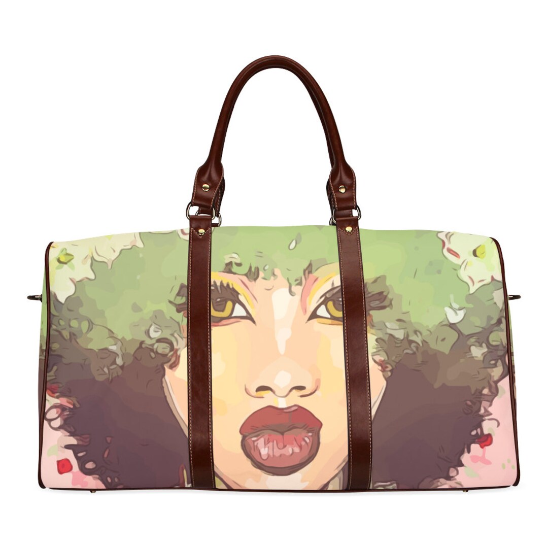 African American Green Hair Small Travel Bag Handbag Purse Melanated ...