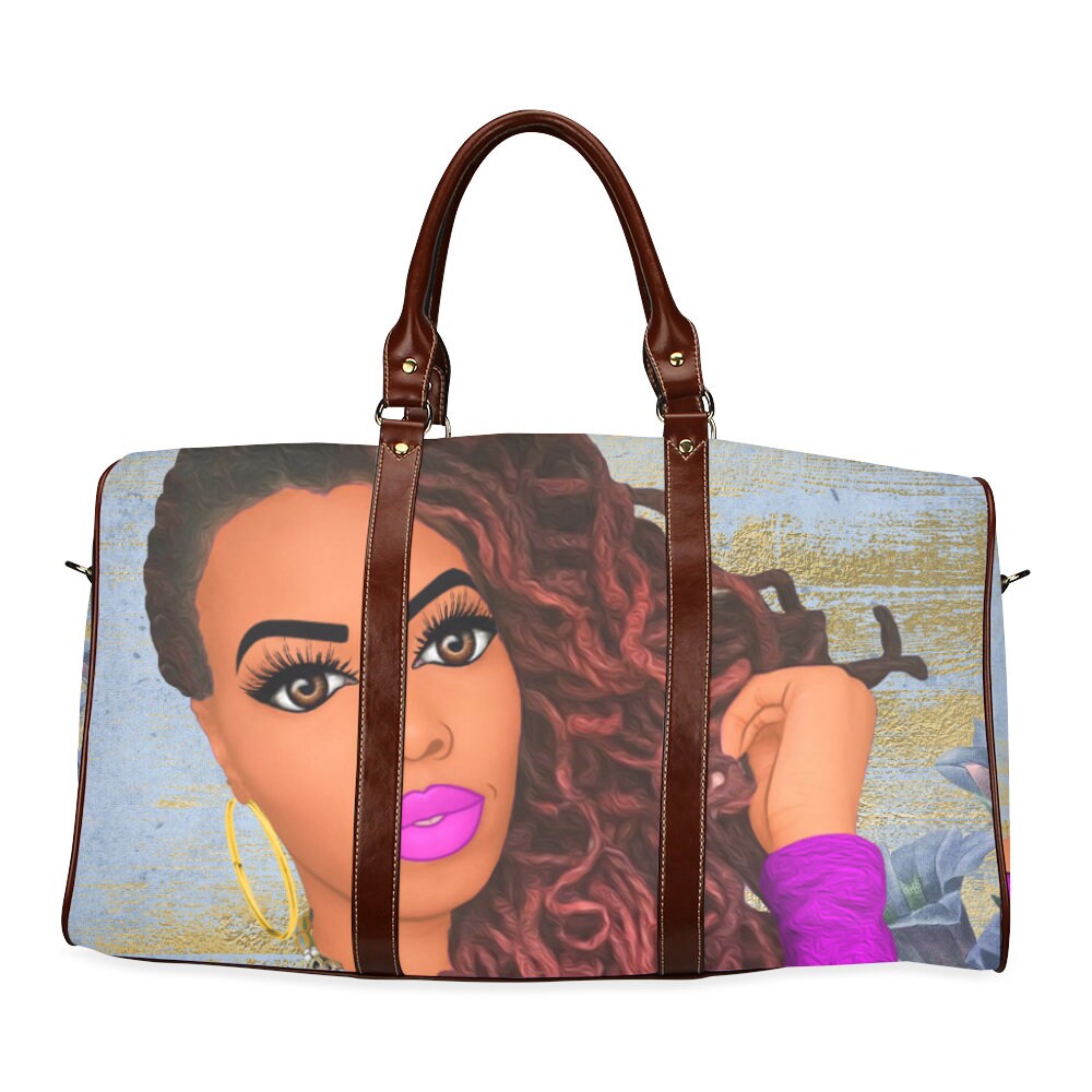 Dreadlocks African American Woman in Purple Travel Purse | Etsy