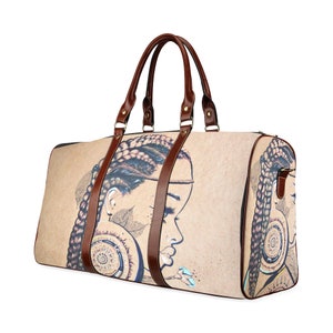 Native American Girl Original Artwork Travel Duffle Handbag Purse Brown ...