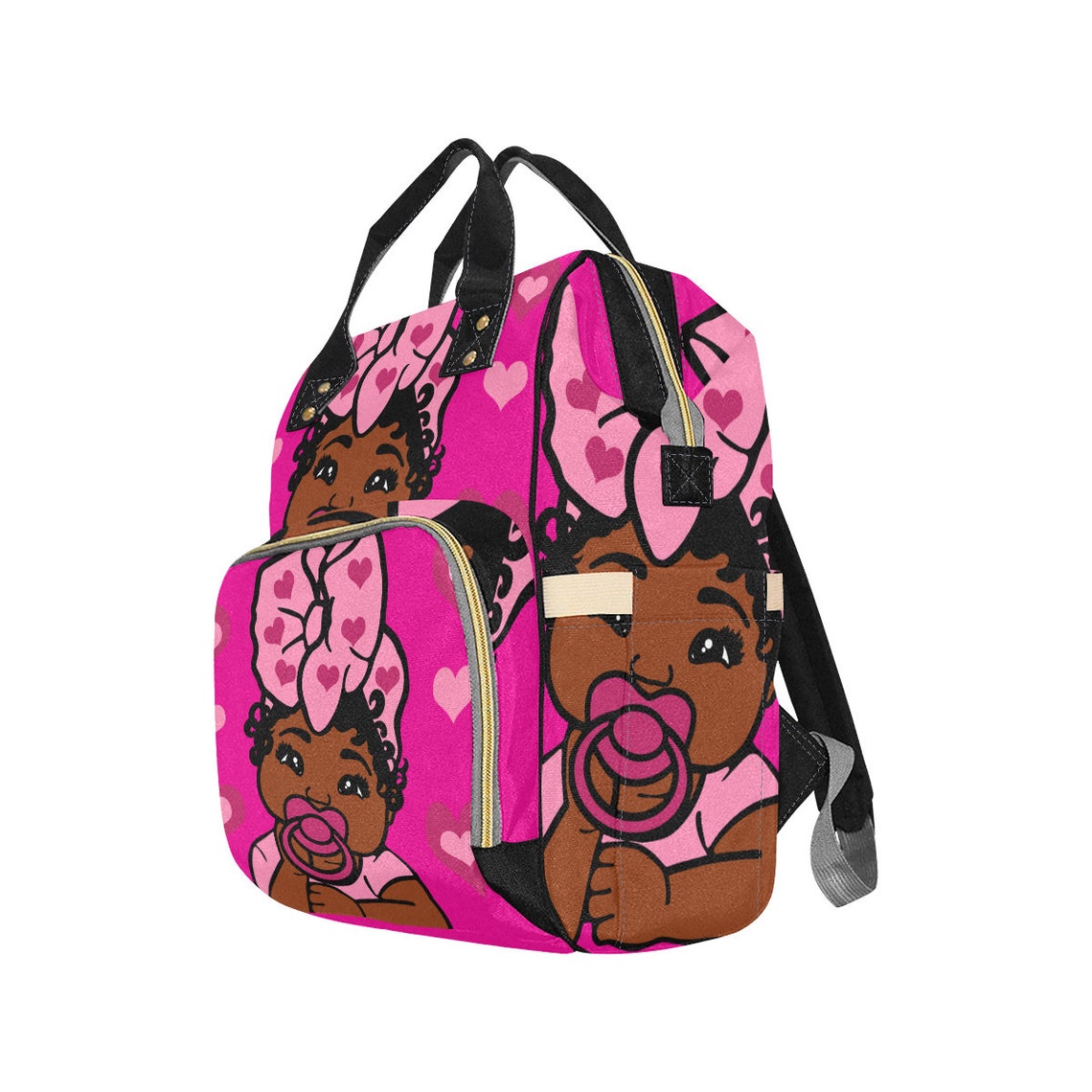 African American Baby Girl Backpack Diaper Clothing Bottles | Etsy