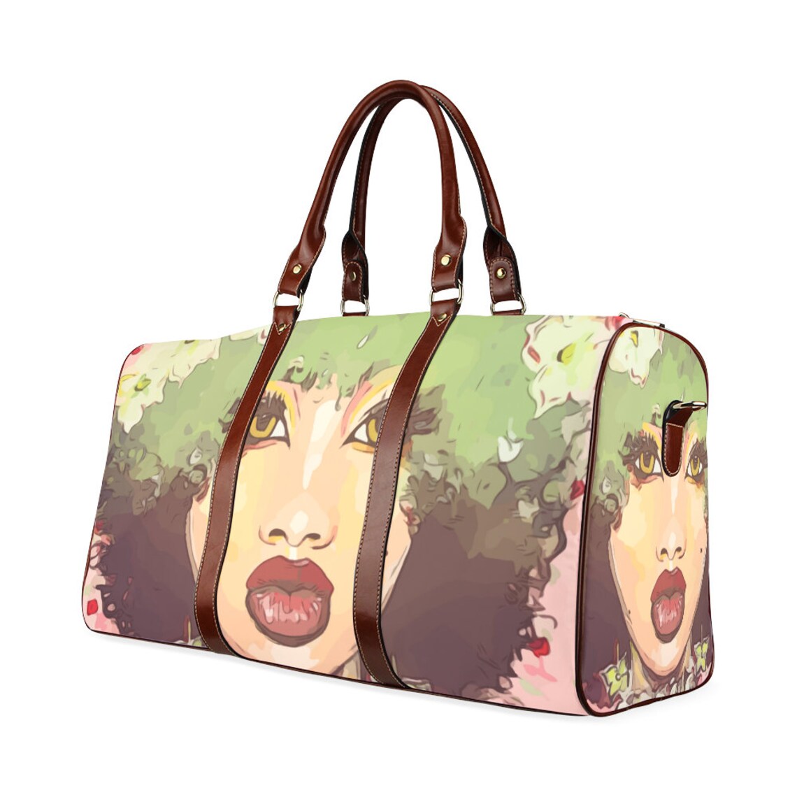 African American Green Hair Small Travel Bag Handbag Purse Melanated ...