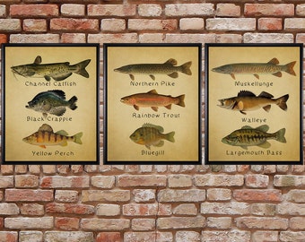 Fishing poster | Etsy
