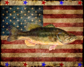 Bass fish flag | Etsy