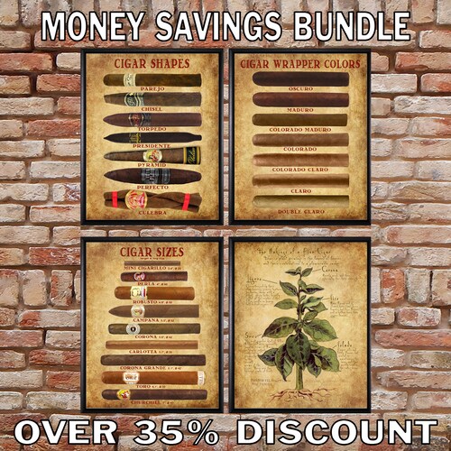 Cigar Art Cigar Size Chart Cigar Poster Tobacco Print - Etsy
