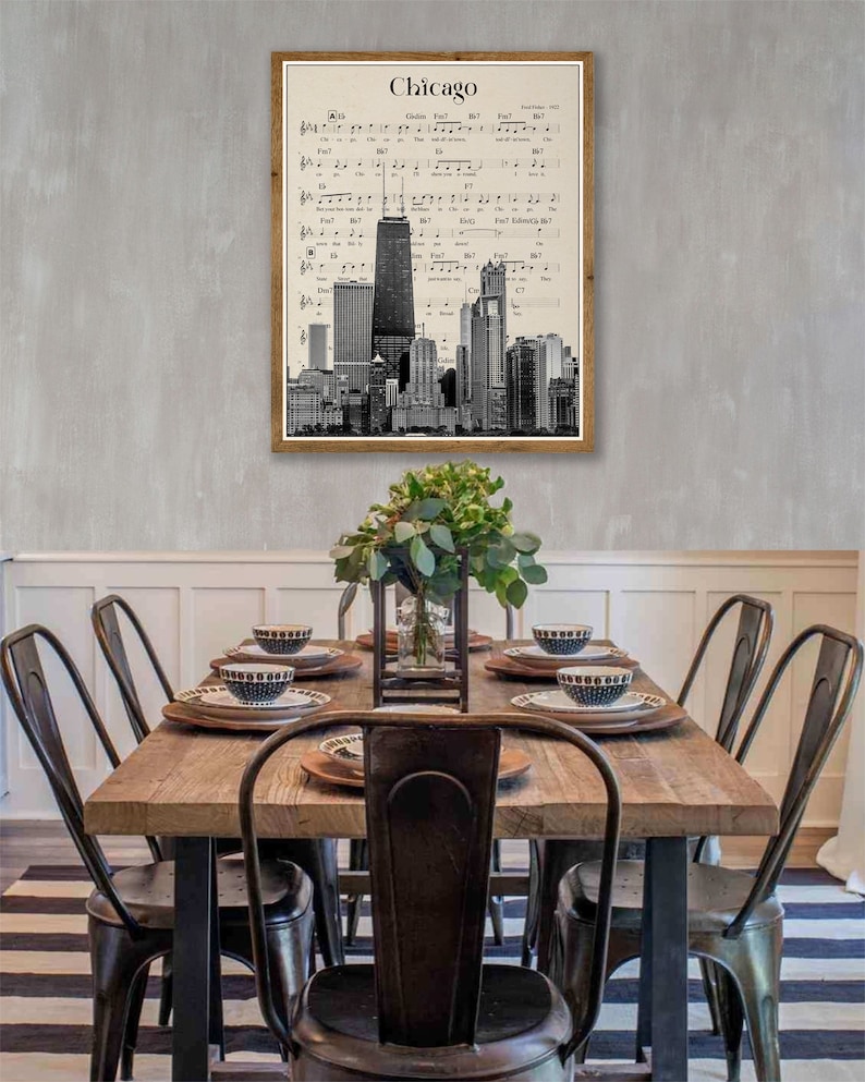 Chicago Skyline, Chicago Print, Chicago Decor, Chicago Poster Skyline ...