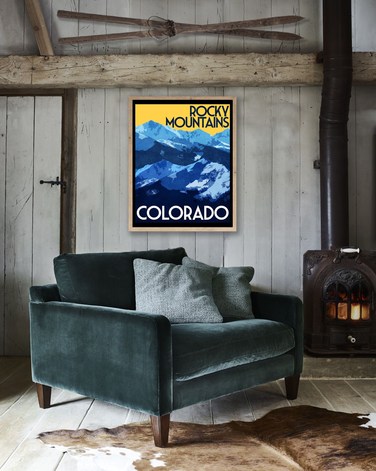 Colorado Poster Rocky Mountain Print Vintage Colorado Print | Etsy