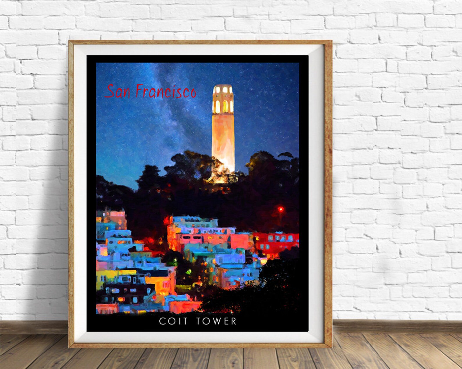 San Francisco Poster Coit Tower Print California Poster - Etsy