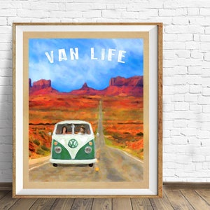 Van Life Poster Vanagon Volkwagon Van Westfalia Travel Print Vw Van ...