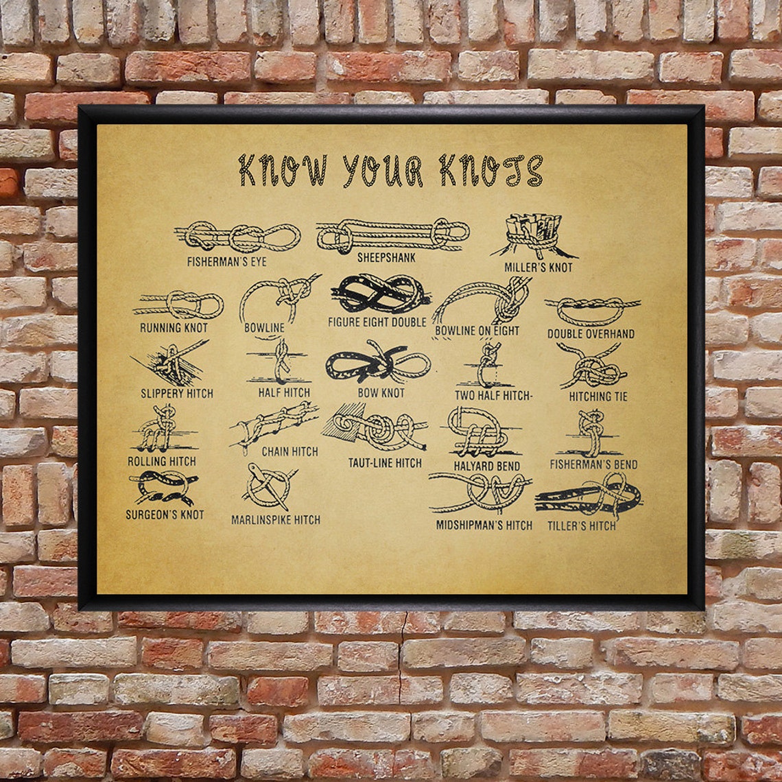 Knot Tying Chart Scouting Rope Knot Print Rock Climbing - Etsy