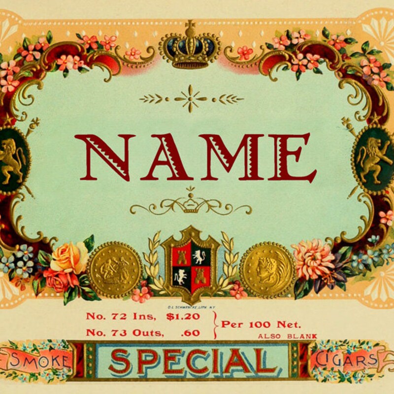 Custom Cigars Label - Etsy