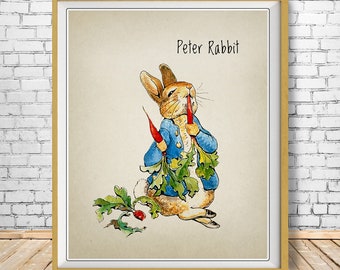 Peter Rabbit Illustration Beatrix Potter Art Print Storybook - Etsy