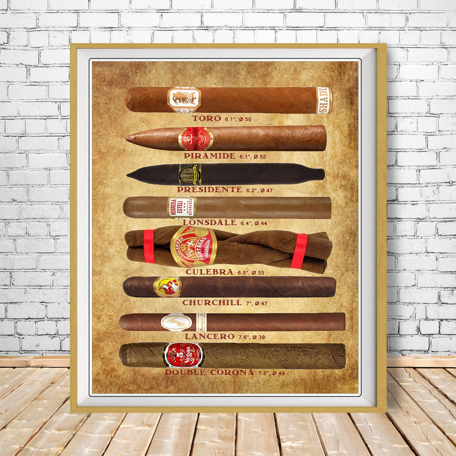 Cigar Art Cigar Size Chart Discounted Set of 3 Cigar - Etsy