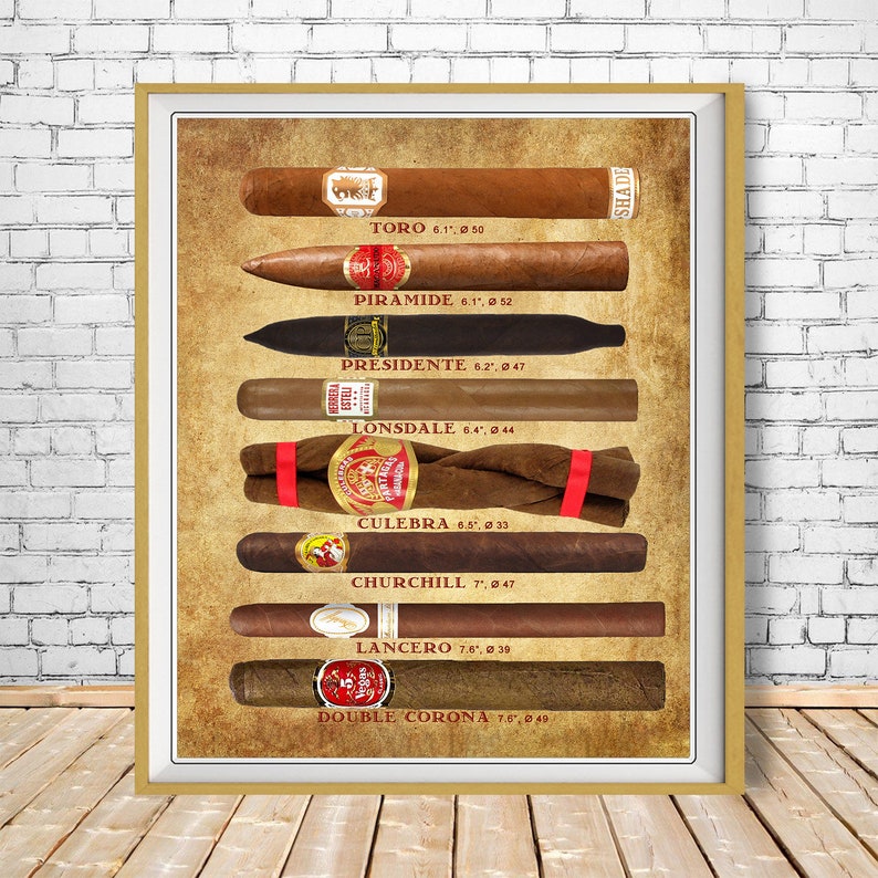 Cigar Art Cigar Size Chart Discounted Set of 3 Cigar - Etsy