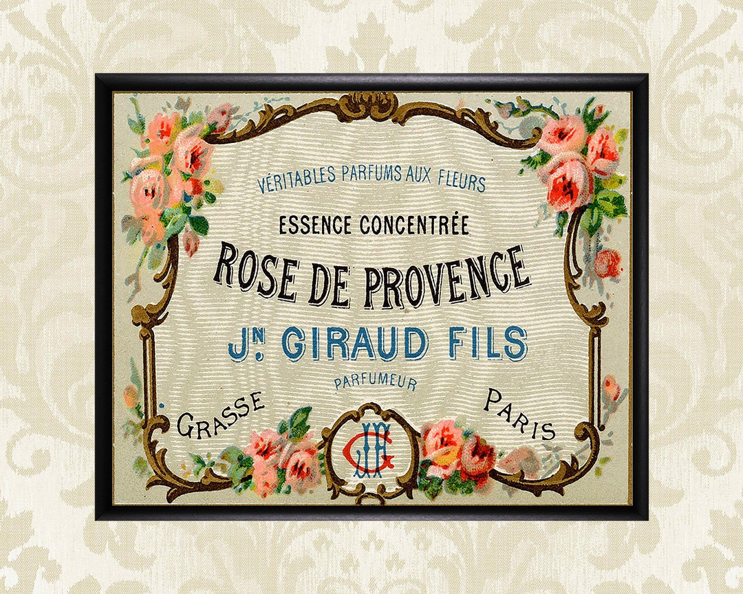 Vintage French Perfume Label Print - Bathroom Print - Bath Decor - Soap ...