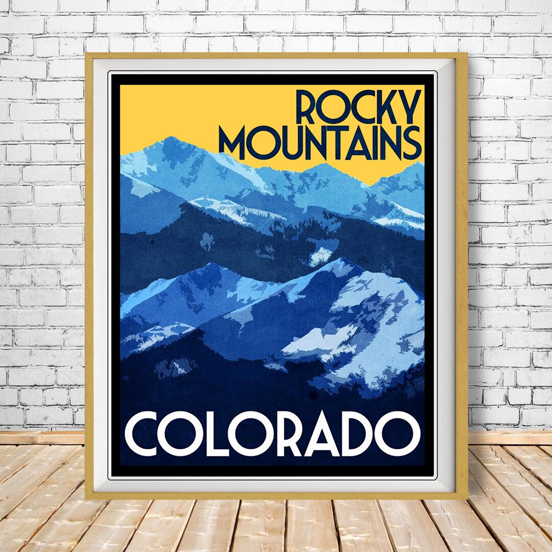 Colorado Poster Rocky Mountain Print Vintage Colorado Print Denver ...