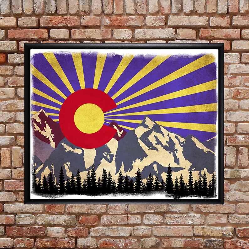 Colorado State Flag Print Colorado Poster Denver Poster | Etsy