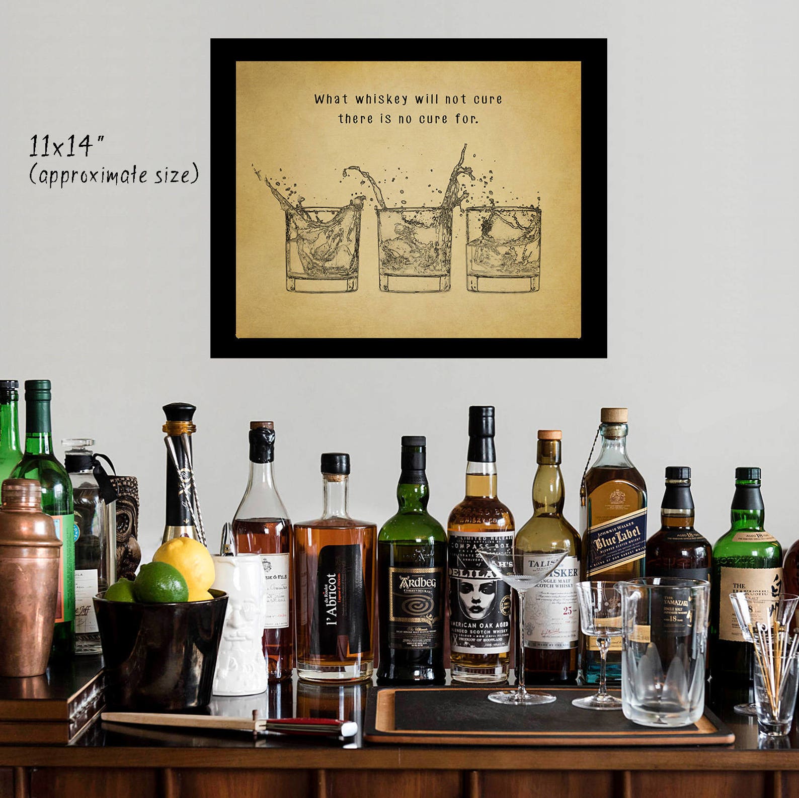 Whiskey Poster Bar Art Bourbon Print Scotch Poster | Etsy