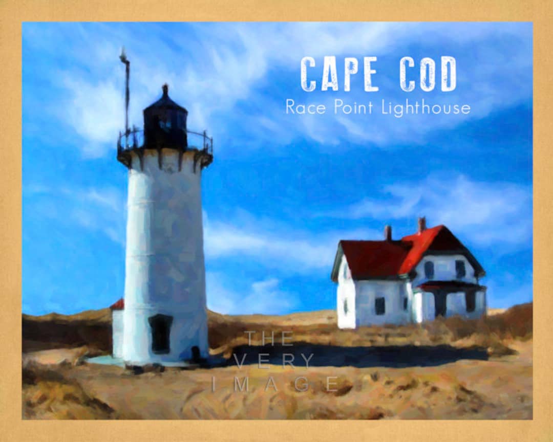 Cape Cod Print, Race Point Lighthouse, Cape Cod Poster, Lighthouse ...