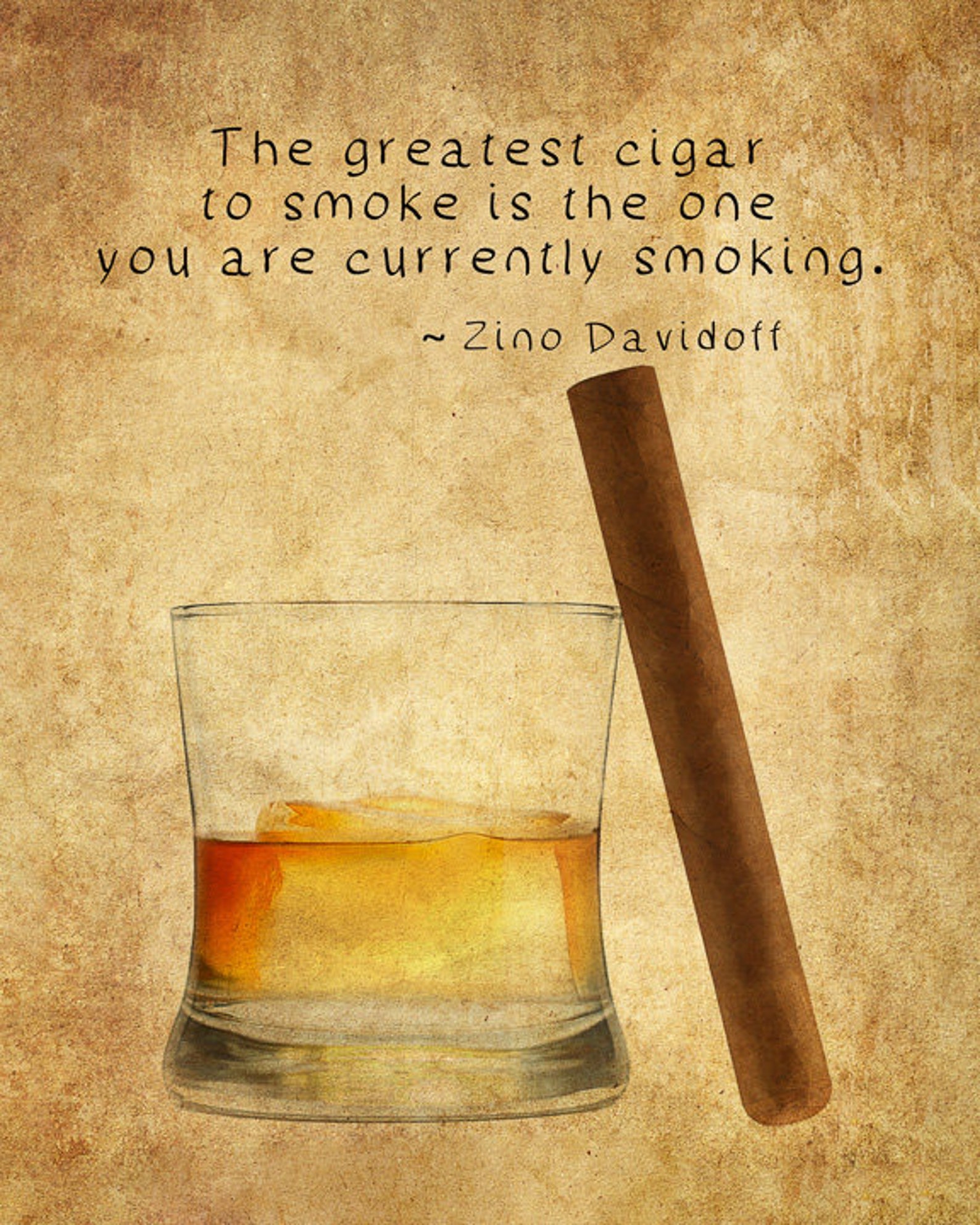 Cigar Art Cigar Poster Whiskey Print Bourbon Scotch Cigar - Etsy