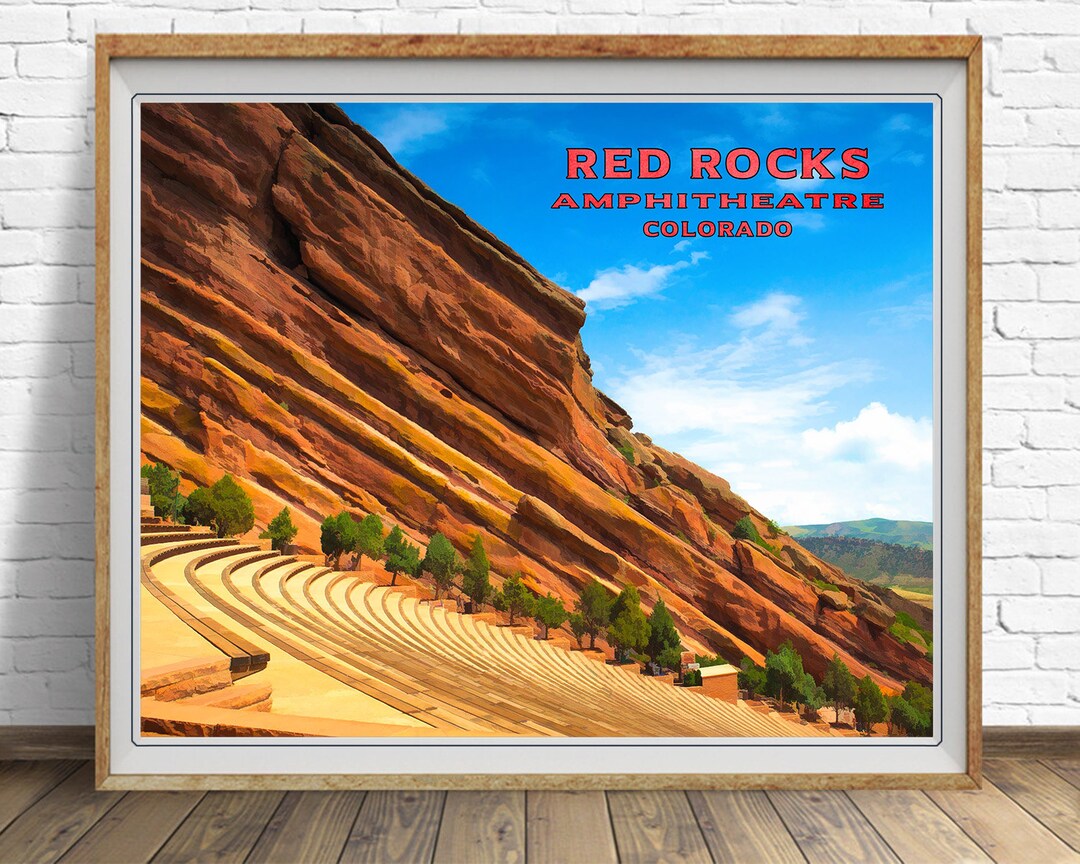 Red Rocks Amphitheater Poster - Colorado Springs Print - Denver Decor ...