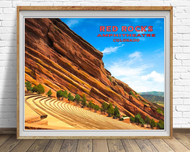 Red Rocks Amphitheater Poster Colorado Springs Print - Etsy