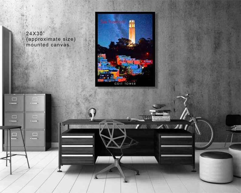 San Francisco Poster Coit Tower Print California Poster - Etsy