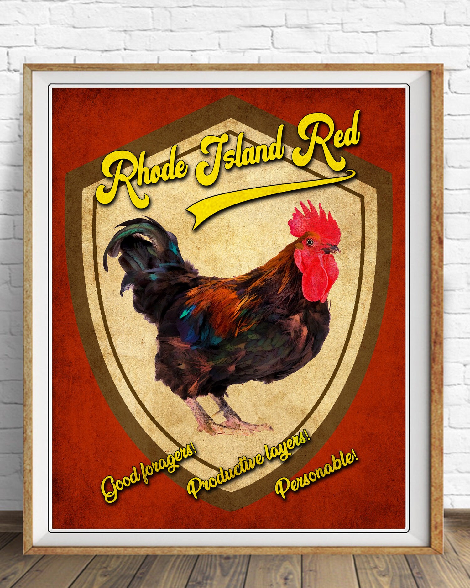 Road Island Red Rooster Drawing