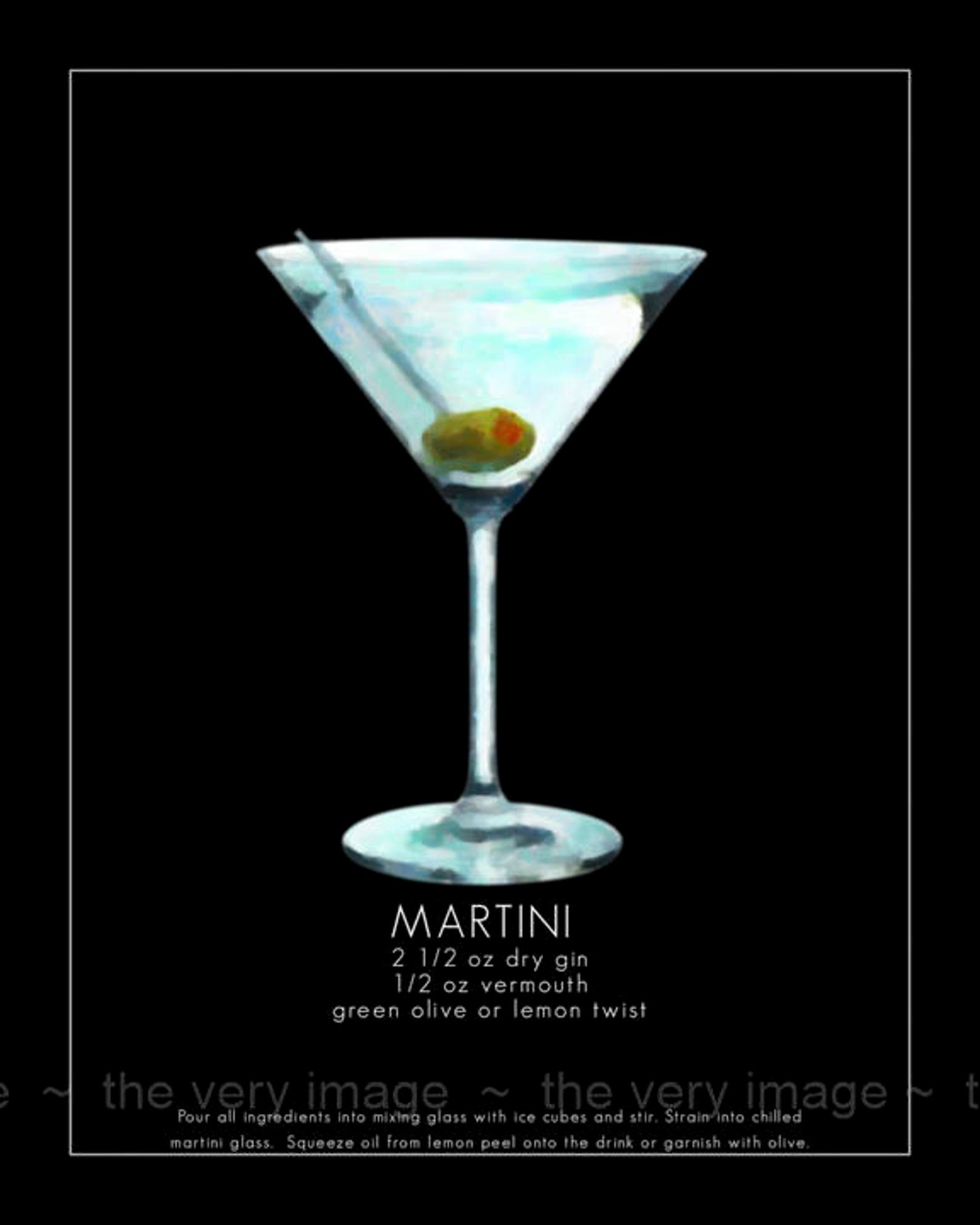 Martini Poster Bar Art Cocktail Art Martini Cocktail Print - Etsy