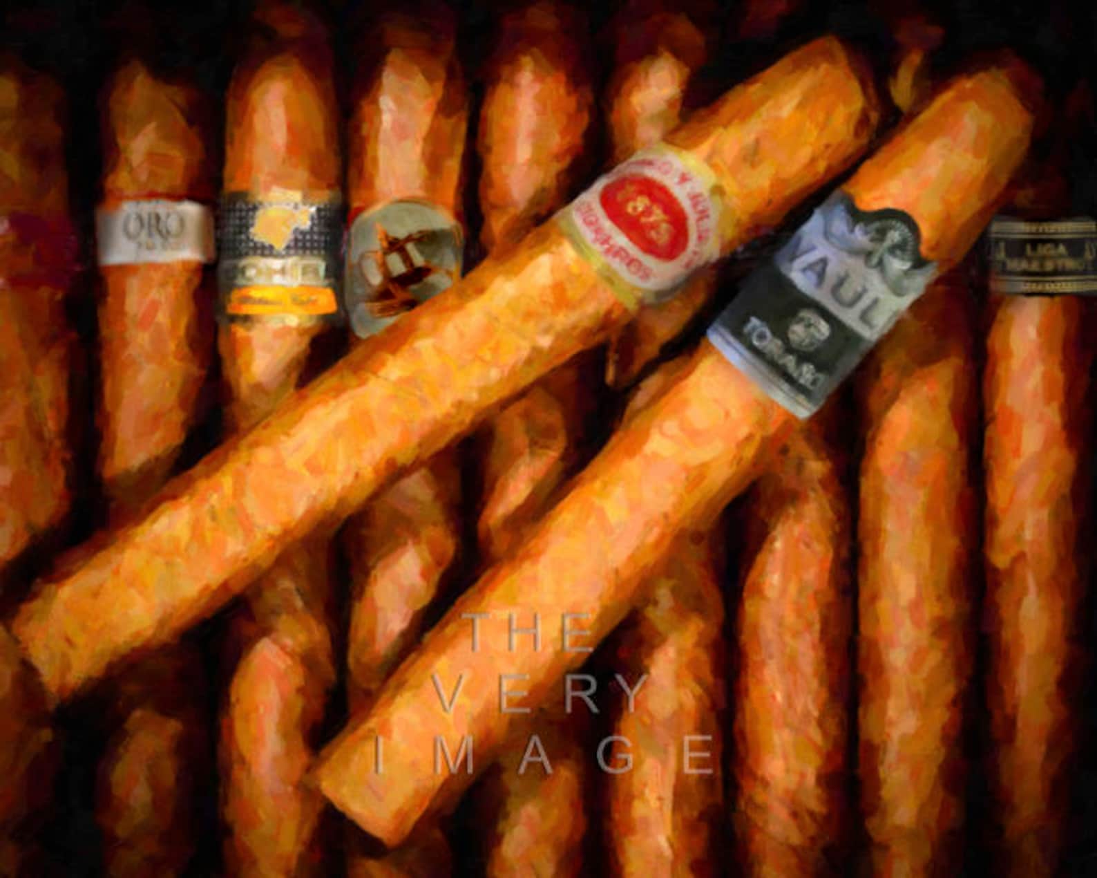 Cigar Art Cigar Print Bar Art Cigar Poster Bar Decor - Etsy