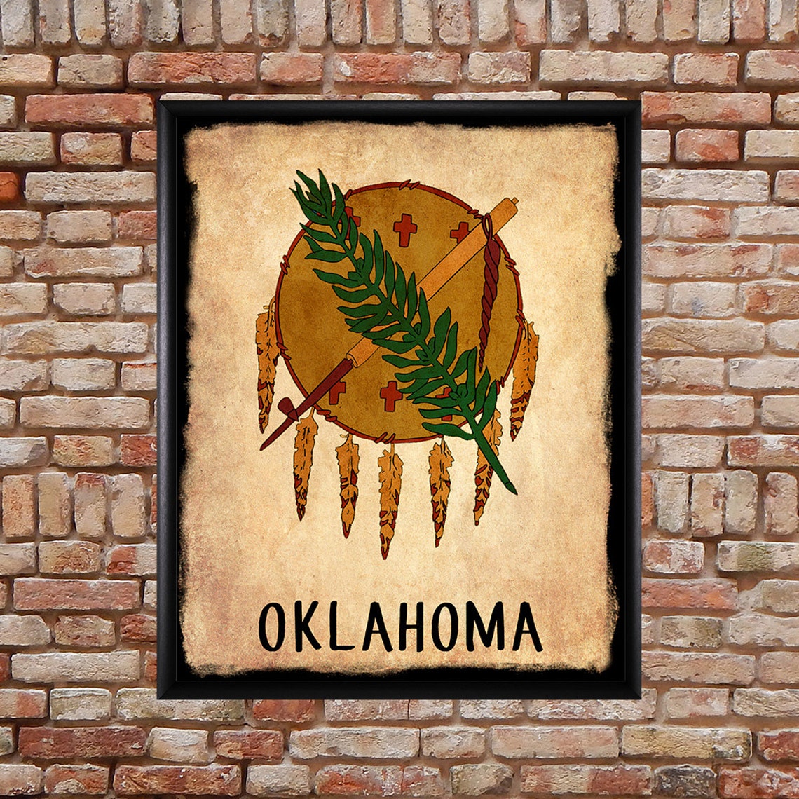 Oklahoma State Flag Print Oklahoma Poster Native American | Etsy