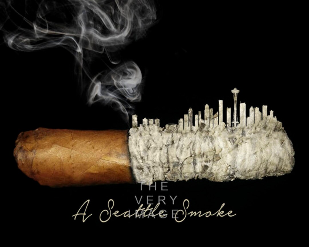 Cigar Poster Seattle Print Cigar Print Man Cave Decor Seattle Poster ...