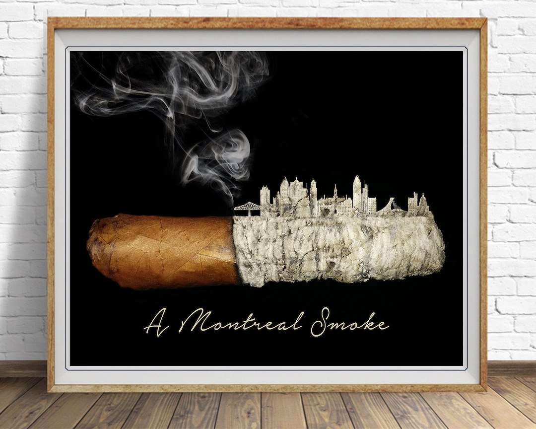 Cigar Poster Montreal Cigar Print Man Cave Decor Canada Poster Bar Art ...